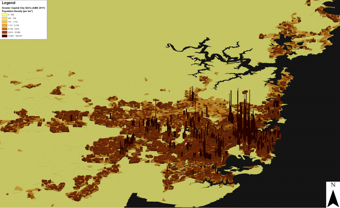 The population density of Sydney